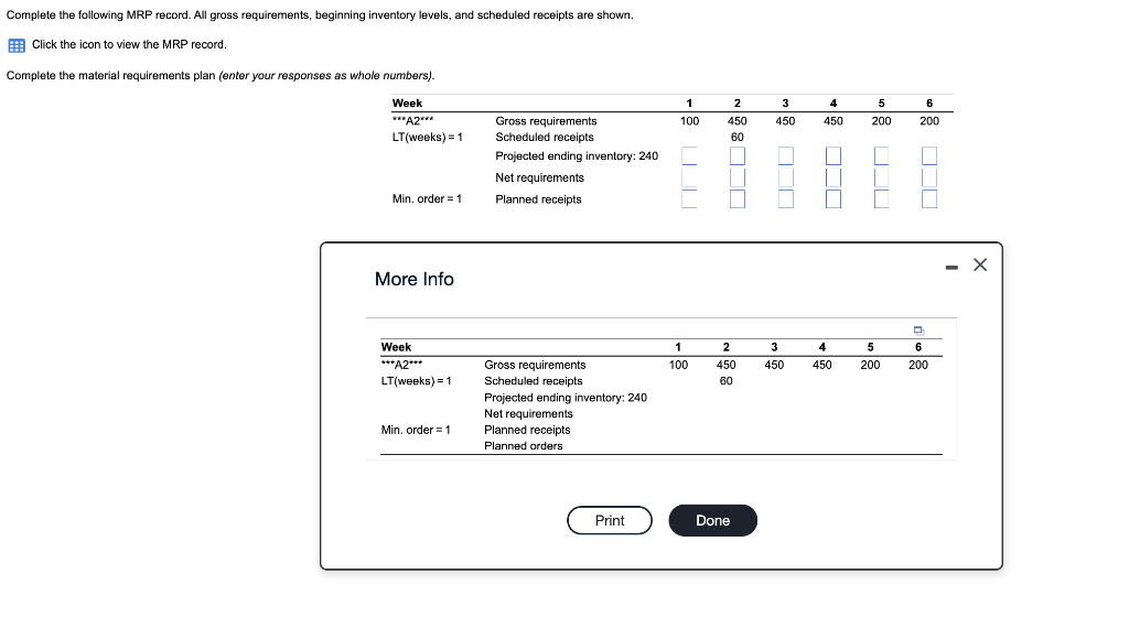 Solved Complete the following MRP record. All gross | Chegg.com