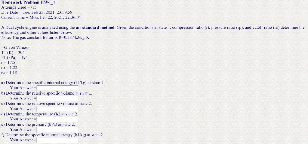 Solved Homework Problem HW6_4 Attemps Used - 15 Due Date - | Chegg.com