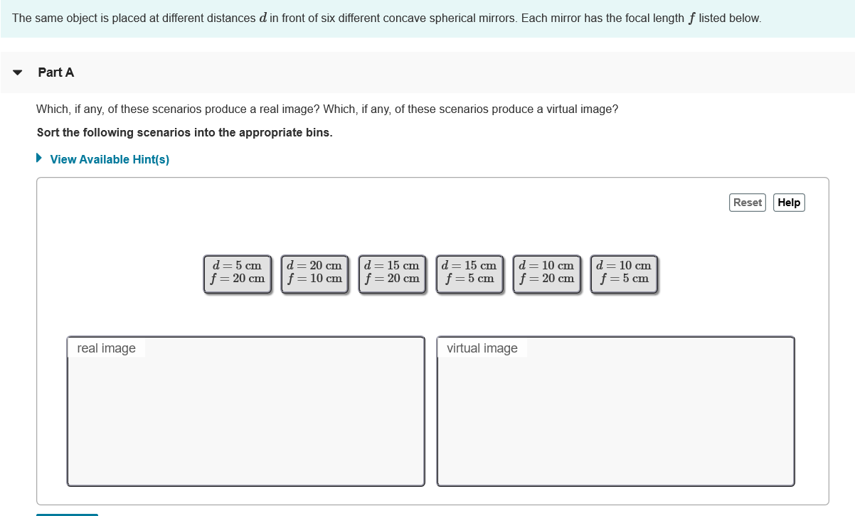 Solved The same object is placed at different distances d in | Chegg.com