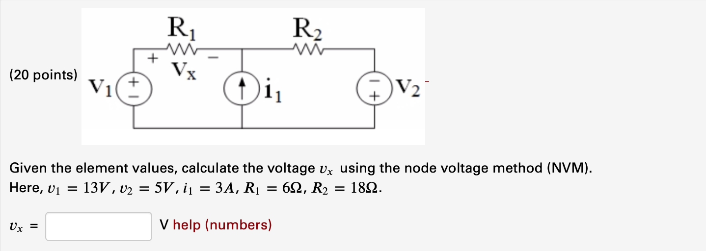 Solved R - R2 R₂ VVV * (20 points) * Given the element | Chegg.com