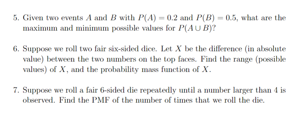 Solved 5. Given two events \\( A \\) and \\( B \\) with \\( | Chegg.com