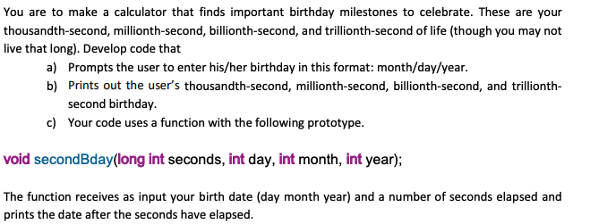 Solved You are to make a calculator that finds important | Chegg.com