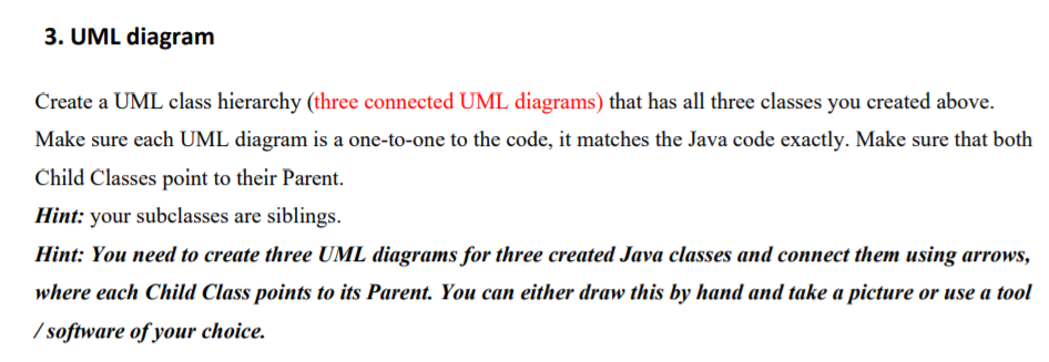 Solved I ONLY NEED HELP WITH 3. UML DIAGRAM PLEASE! 3. | Chegg.com