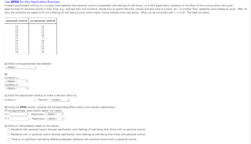 Solved Use SPSs for this Application Exercise: days the | Chegg.com