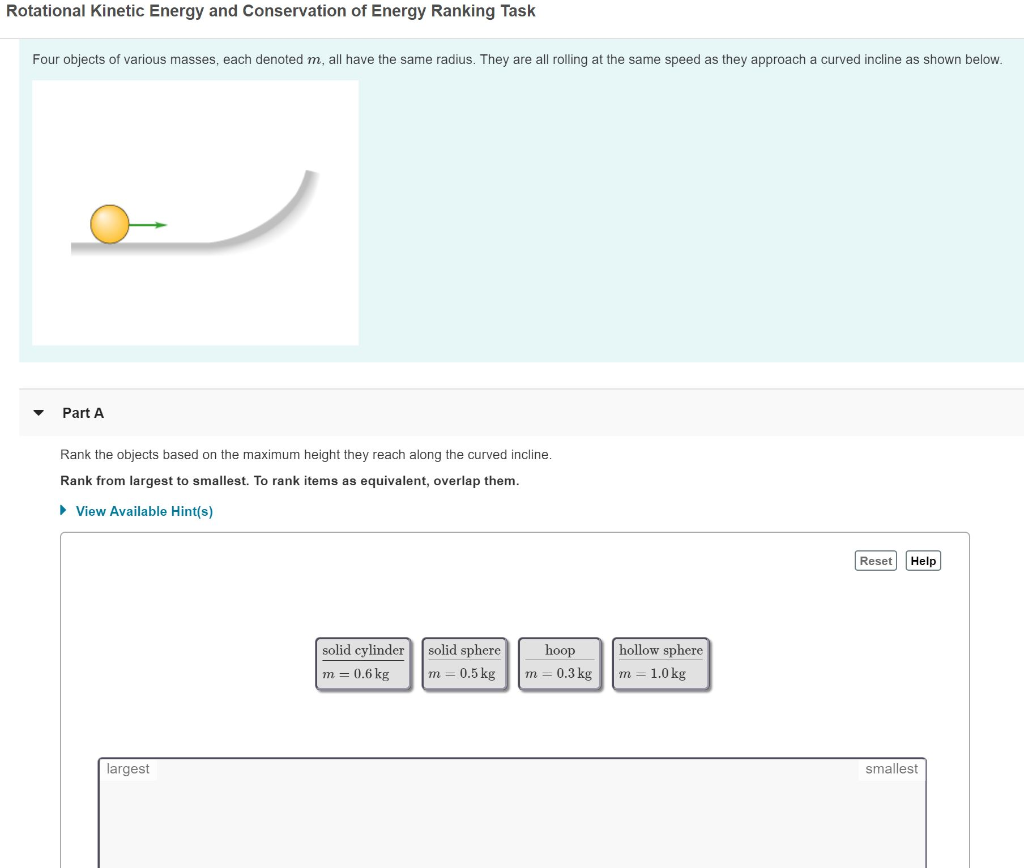 Solved Rotational Kinetic Energy and Conservation of Energy | Chegg.com