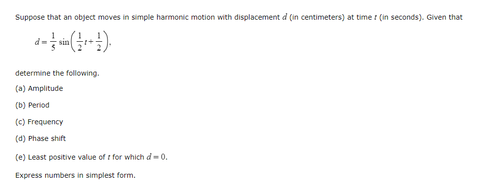 Solved Suppose that an object moves in simple harmonic | Chegg.com