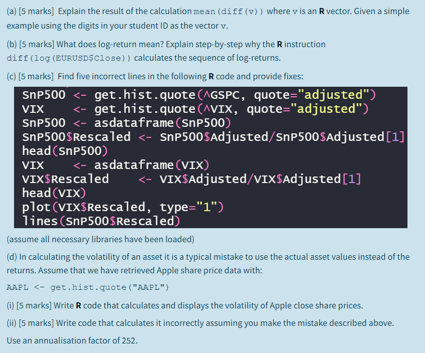 Solved (a) [5 marks] Explain the result of the calculation | Chegg.com