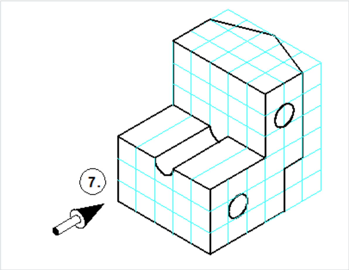Solved 1. Draw Front view by analyzing the 3D object. 2. | Chegg.com
