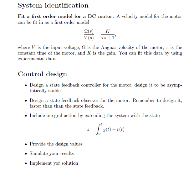 Solved Design a Full state feedback control with integral | Chegg.com