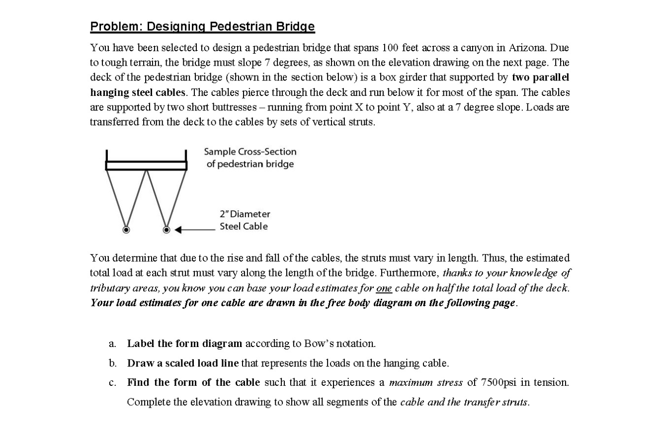 Solved Problem: Designing Pedestrian Bridge You have been | Chegg.com