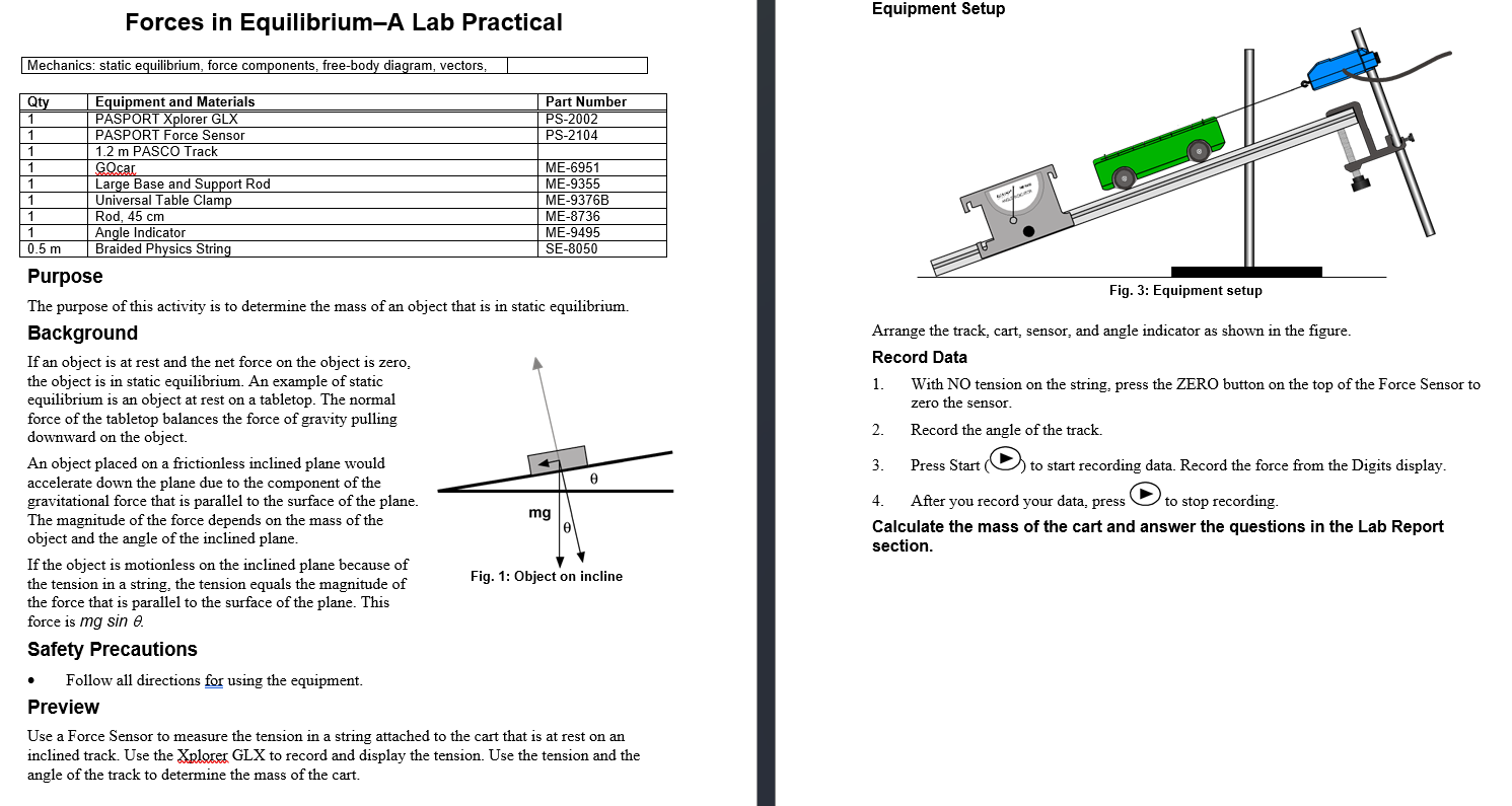 Solved Use a Force Sensor to measure the tension in a string | Chegg.com