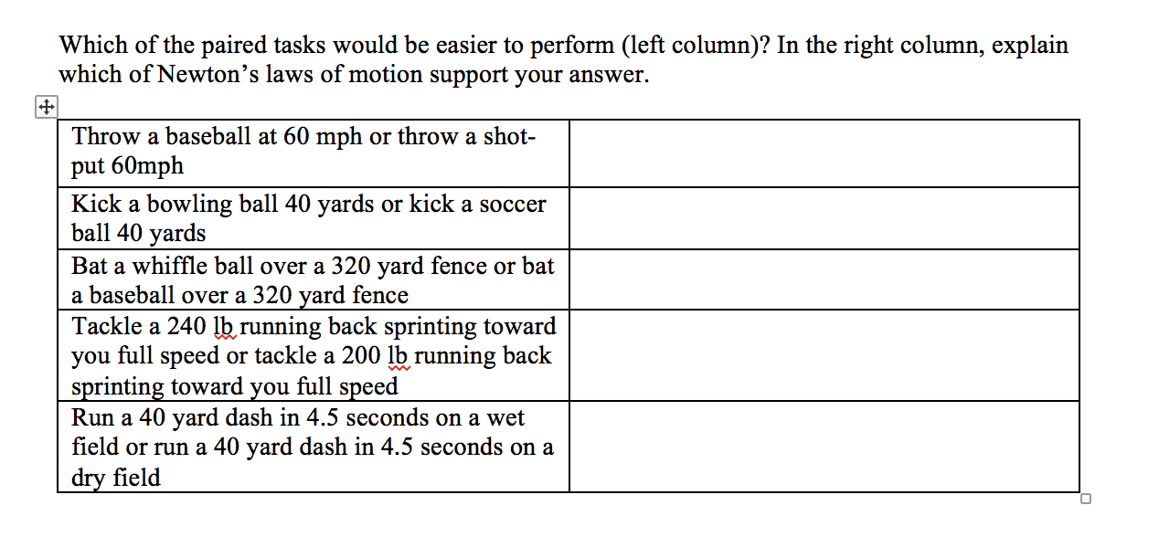 Solved Which of the paired tasks would be easier to perform | Chegg.com