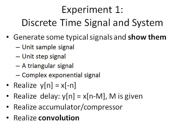 Solved Experiment 1: Discrete Time Signal and System • | Chegg.com