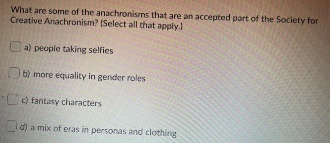 Solved What are some of the anachronisms that are an | Chegg.com