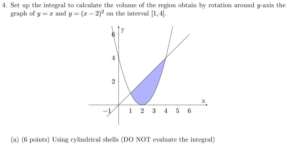 Solved 4. Set up the integral to calculate the volume of the | Chegg.com