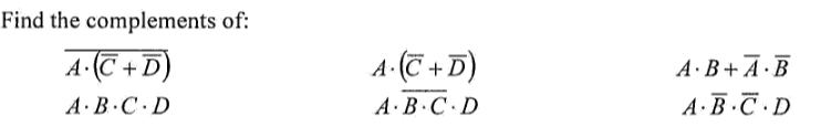 Solved Find the complements of: | Chegg.com