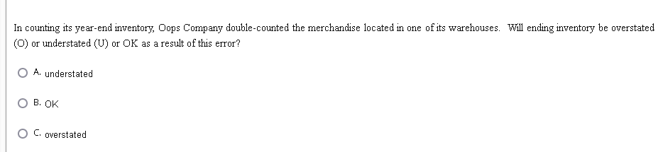 Solved In counting its year-end inventory, Oops Company | Chegg.com