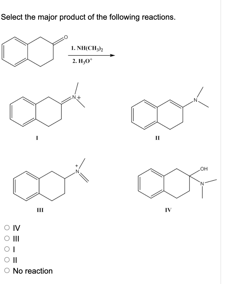 Solved Select the major product of the following reactions. | Chegg.com