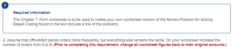 Solved Required Information The Chapter 7 Form worksheet is | Chegg.com
