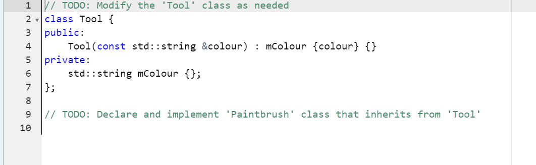Solved Write a class 'Paintbrush' that inherits from the | Chegg.com