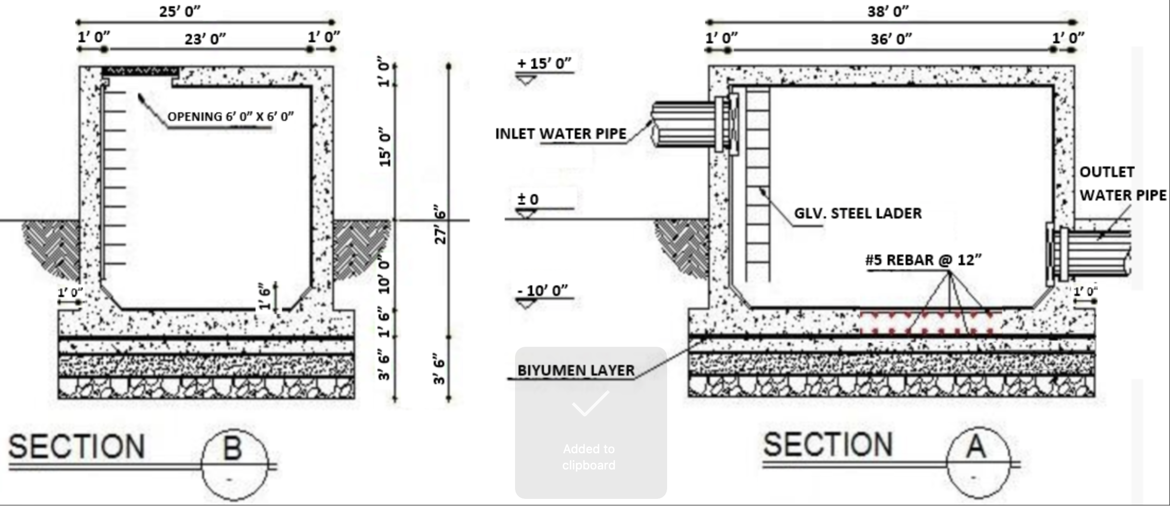 Solved Reinforced Concrete Water Tank drawings, takeoff | Chegg.com