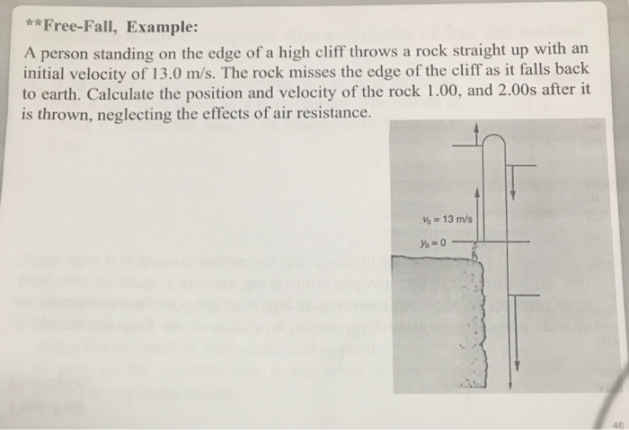 Solved **Free-Fall, Example: A person standing on the edge | Chegg.com