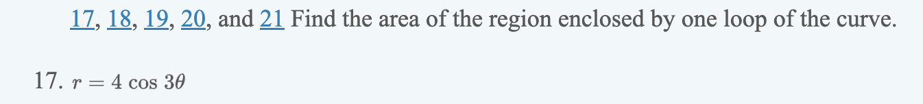 Solved 17,18,19,20, and 21 Find the area of the region | Chegg.com