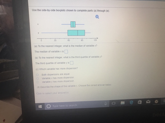 Solved Use the side-by-side boxplots shown to complete parts | Chegg.com