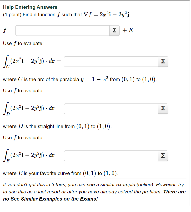 Solved Help Entering Answers (1 point) Find a function f | Chegg.com