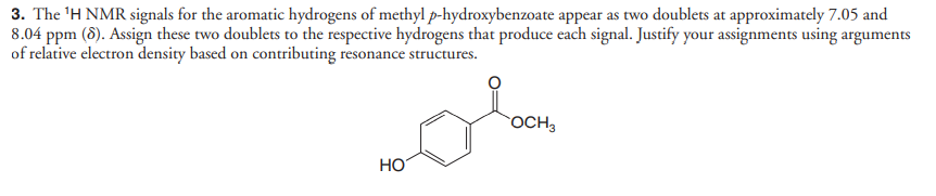 Solved 3. The 1H NMR signals for the aromatic hydrogens of | Chegg.com
