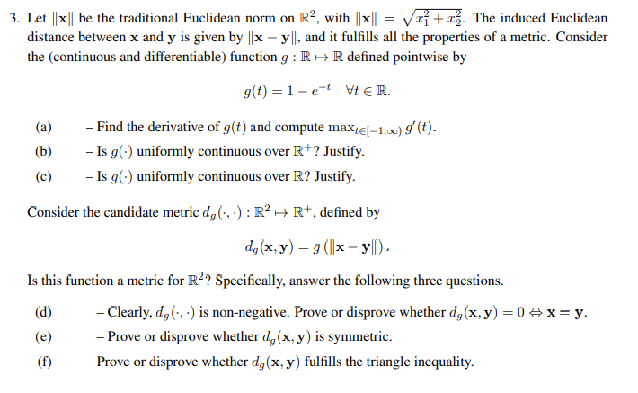 Solved 3. Let || x || be the traditional Euclidean norm on | Chegg.com