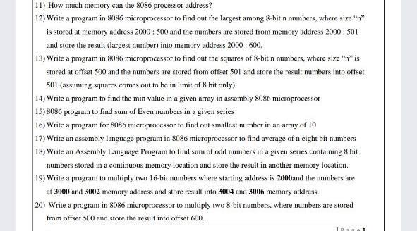 Solved 11) How much memory can the 8086 processor address? | Chegg.com
