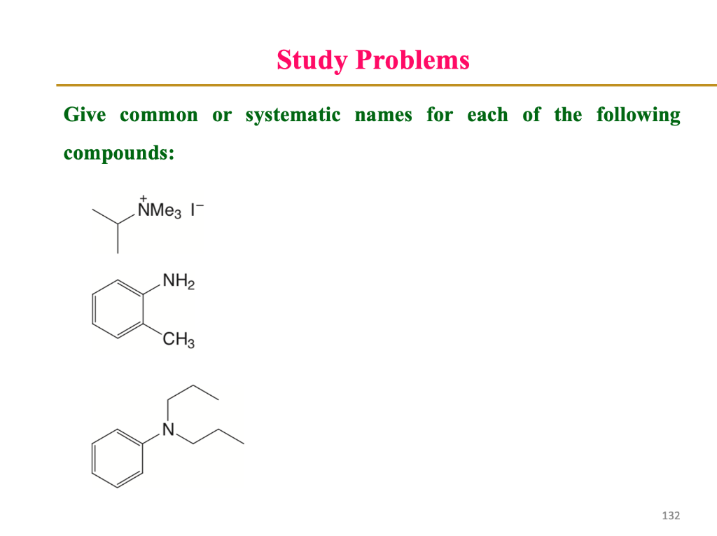 Solved Study Problems Give common or systematic names for | Chegg.com