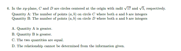 Solved 6. In the xy-plane, C and D are circles centered at | Chegg.com