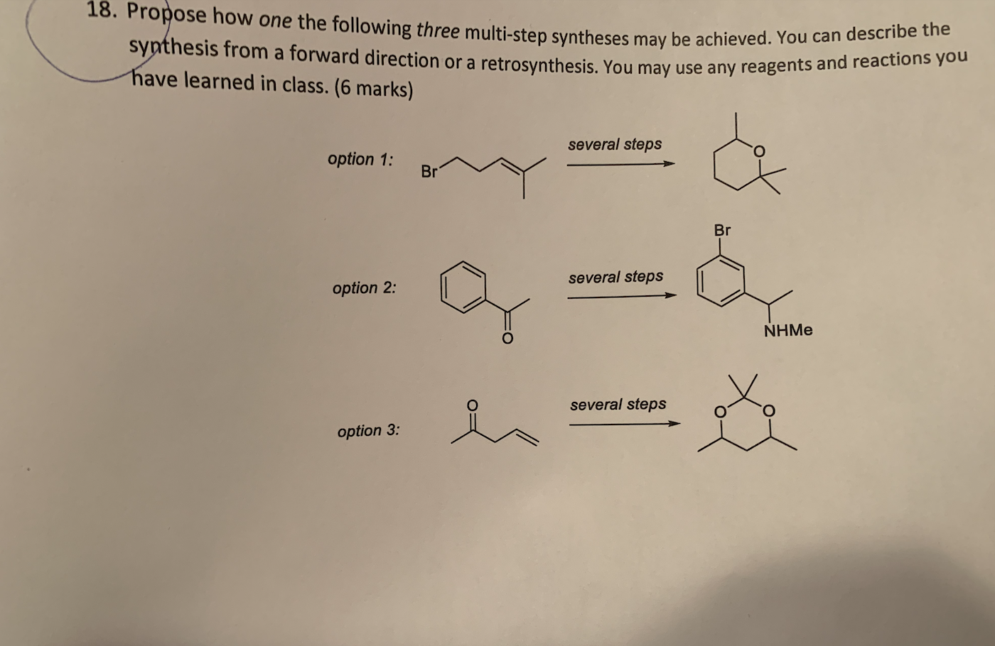 Solved 18. Propose how one the following three multi-step | Chegg.com