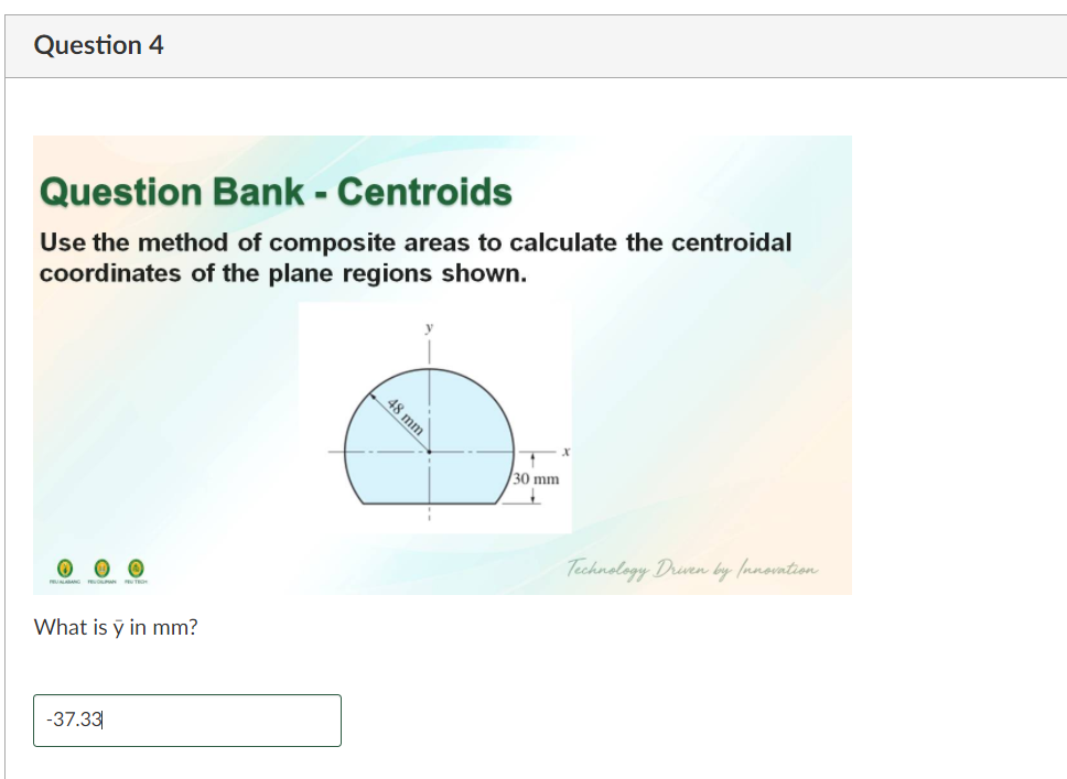 Solved Question 3 Question Bank - Centroids Using the method | Chegg.com Solved Question 3 Question Bank - Centroids Using the method | Chegg.com