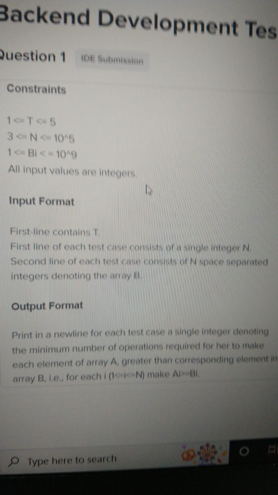 Solved Constraints 1⩽T⩽=53⩽N⩽=10∧51⩽Bi