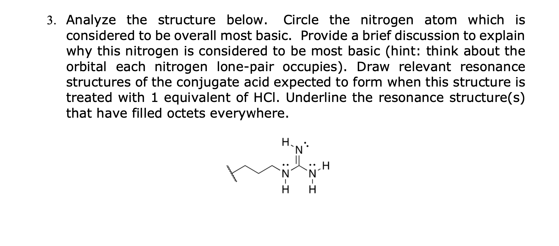 Solved Analyze the structure below. Circle the nitrogen atom | Chegg.com