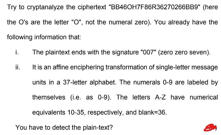 Solved Try to cryptanalyze the ciphertext | Chegg.com