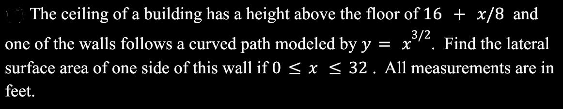 Solved The ceiling of a building has a height above the | Chegg.com