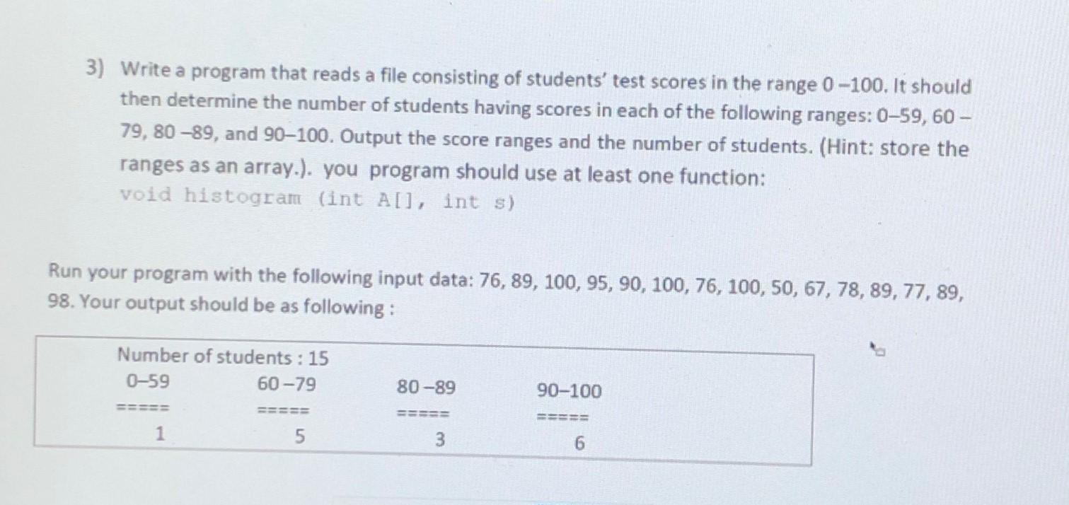 Solved 3) Write a program that reads a file consisting of | Chegg.com