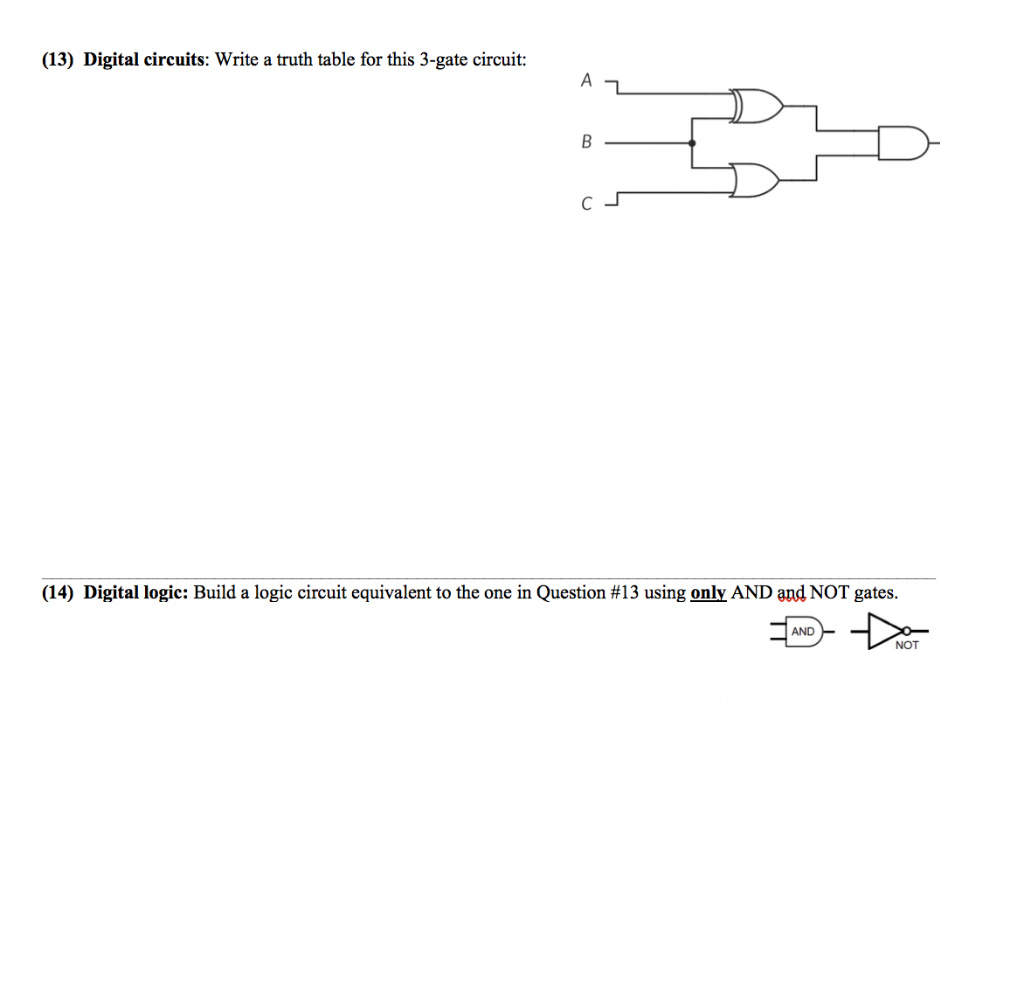Solved (13) Digital circuits: Write a truth table for this | Chegg.com