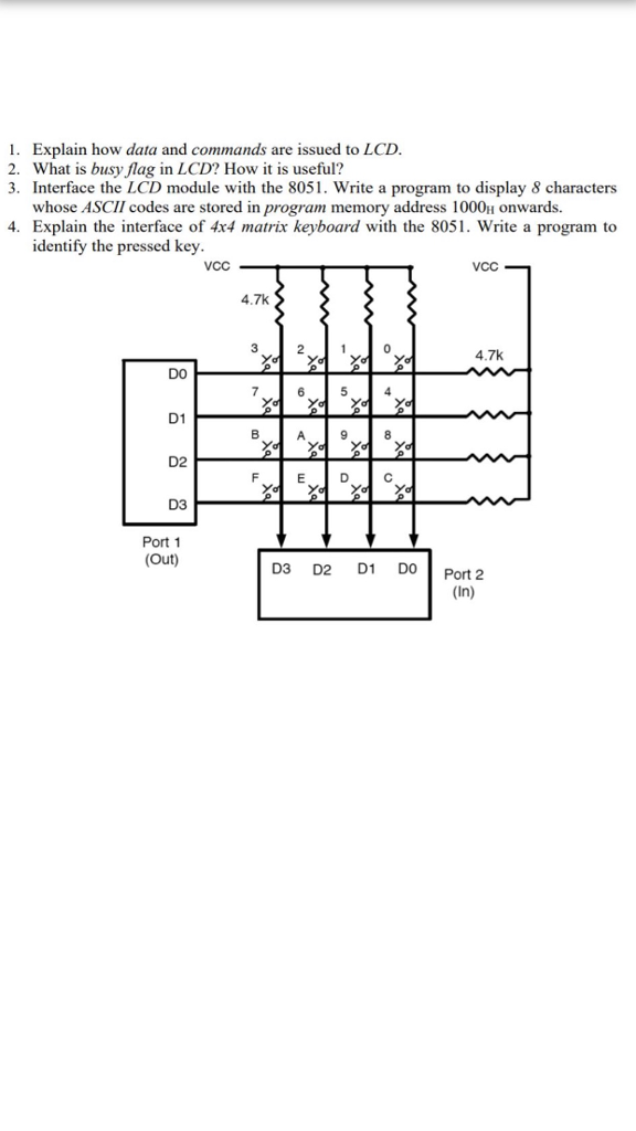 Solved 1. 2. 3. Explain how data and commands are issued to | Chegg.com