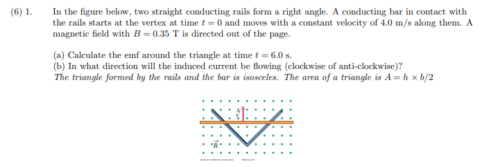 Solved (6) 1. In the figure below, two straight conducting | Chegg.com