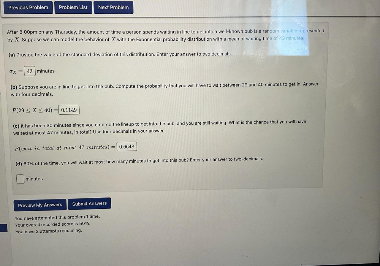 Solved The professor of a introductory calculus class has | Chegg.com