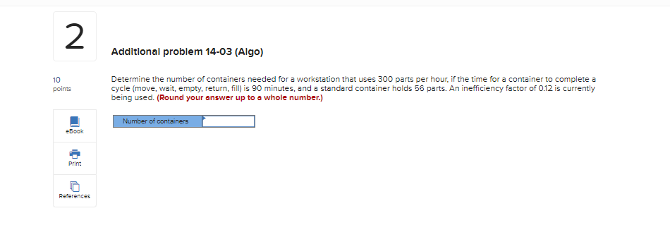 Solved Additional problem 14-03 (Algo) Determine the number | Chegg.com