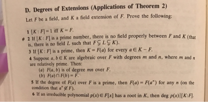 Solved Let F be a field, and K a field extension of F. Prove | Chegg.com