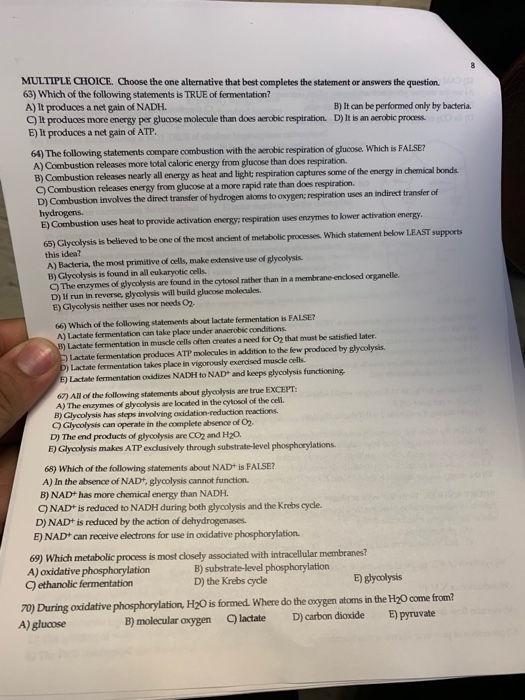 Solved MULTIPLE CHOICE、Choose the one alternative that best | Chegg.com