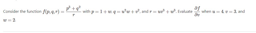 Solved Consider the function f(p,q,r)=rp3+q2 with | Chegg.com