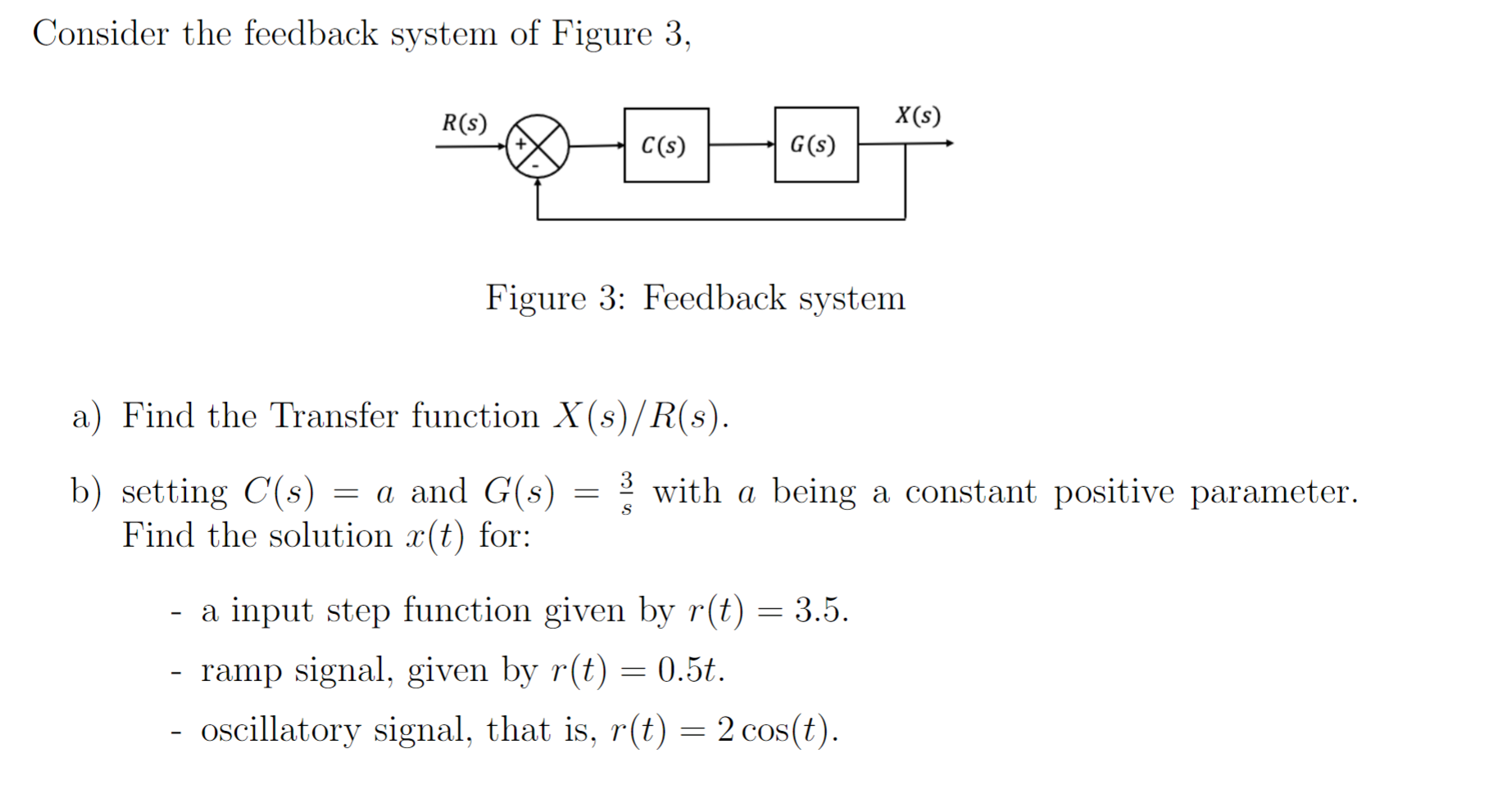 Solved Consider the feedback system of Figure 3, Figure 3: | Chegg.com
